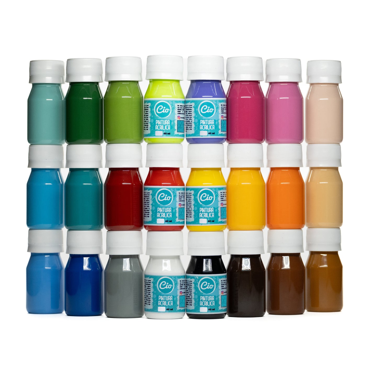 Set 24 Pinturas Acrílicas 40ml - Cio Manualidades